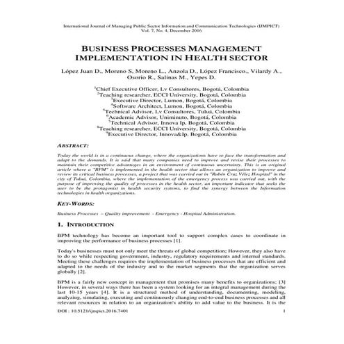 Consolidated Model of Procedures for Workflow Management | PDF