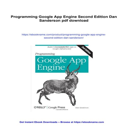 Programming Google App Engine Second Edition Dan Sanderson | PDF