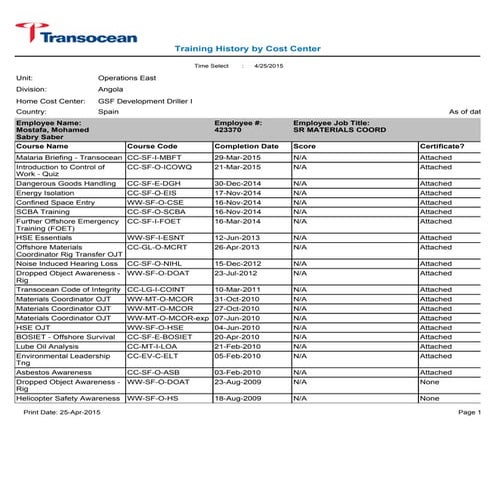 MSTS Miri 2015 Course Calendar | PDF