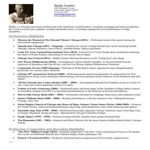 Buddy Fambro 2015 resume ver.5 | PDF