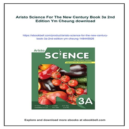 Aristo Science For The New Century Book 3a 2nd Edition Ym Cheung | PDF