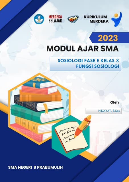 Modul Ajar Sosiologi Kelas 11 SMA/MA Fase F Kurikulum Merdeka | PDF