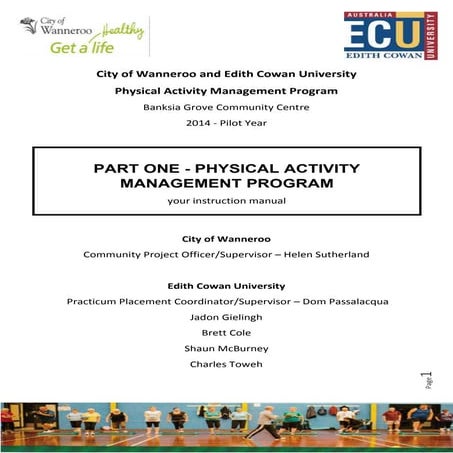 80 PART ONE Physical Activity Management Program tool kit | PDF