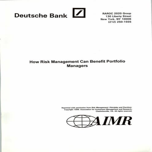 How Risk Management Can Benefit Portfolio Managers - McCarthy - Risk ...