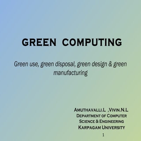 Green Computing | PPT