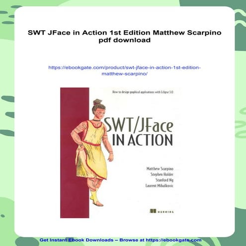 SWT JFace in Action 1st Edition Matthew Scarpino | PDF