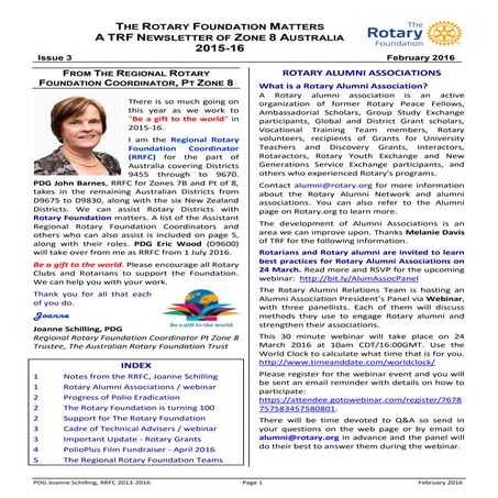 2015 16 Zone 8 Trf News Issue 3 Feb16 Pdf