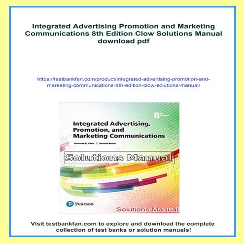 Integrated Advertising Promotion and Marketing Communications 8th ...