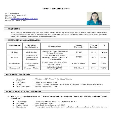 Resume_Shashi Prabha Singh | PDF