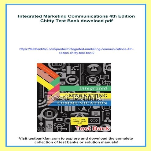 Integrated Marketing Communications 4th Edition Chitty Test Bank | PDF