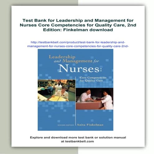 Test Bank for Leadership and Management for Nurses Core Competencies ...