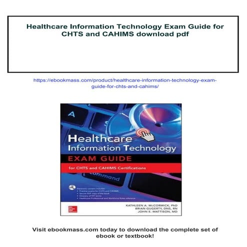 Healthcare Information Technology Exam Guide for CHTS and CAHIMS | PDF