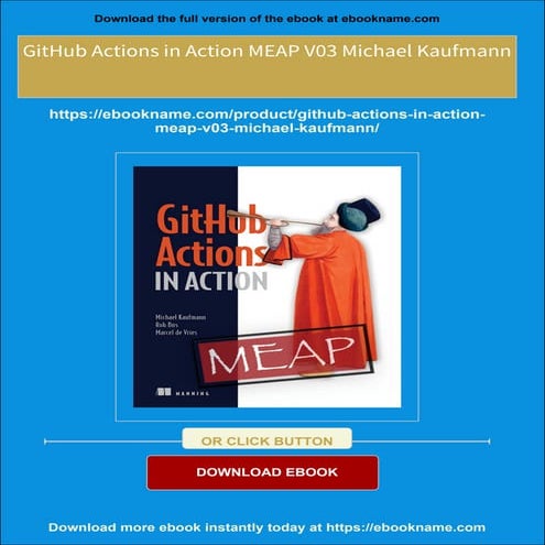 Immediate download GitHub Actions in Action MEAP V03 Michael Kaufmann ...