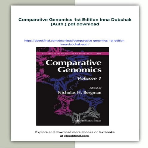 Comparative Genomics 1st Edition Inna Dubchak (Auth.) | PDF