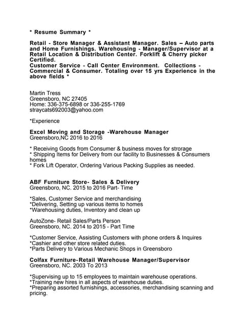 Tony's resume 2016 | DOC