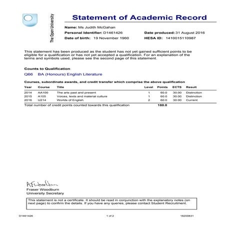 academic-record-q66 | PDF | Undergraduate Education | College Education