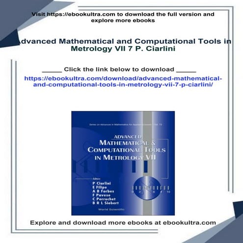 Advanced Mathematical and Computational Tools in Metrology VII 7 P. Ciarlini | PDF