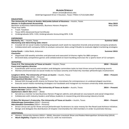 Alison Strealy Resume Spring 2017(2) | PDF