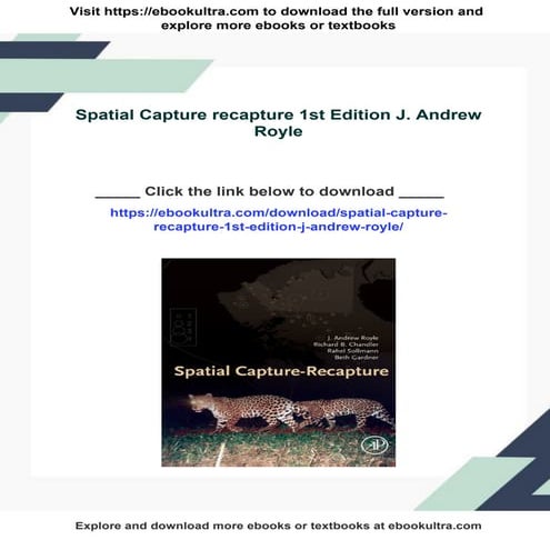 Spatial Capture recapture 1st Edition J. Andrew Royle | PDF