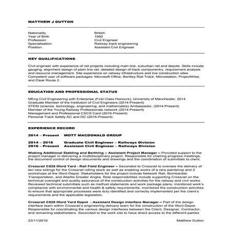 Matt Dutton CV | PDF