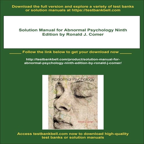 Solution Manual for Abnormal Psychology Ninth Edition by Ronald J ...