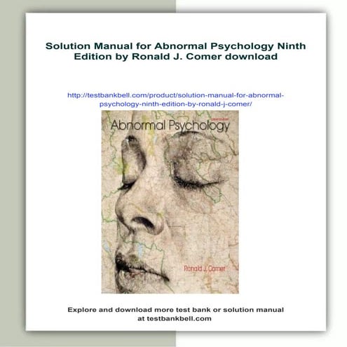 Solution Manual for Abnormal Psychology Ninth Edition by Ronald J ...