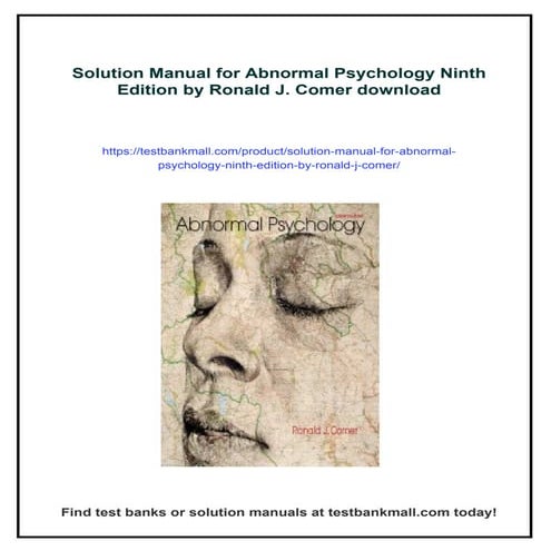 Solution Manual for Abnormal Psychology Ninth Edition by Ronald J ...