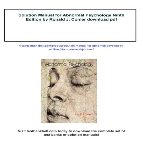 Solution Manual for Abnormal Psychology Ninth Edition by Ronald J ...