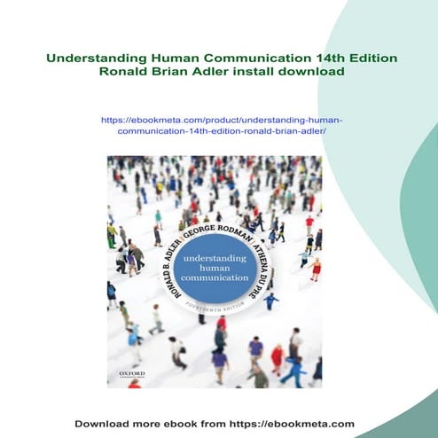 Understanding Human Communication 14th Edition Ronald Brian Adler | PDF