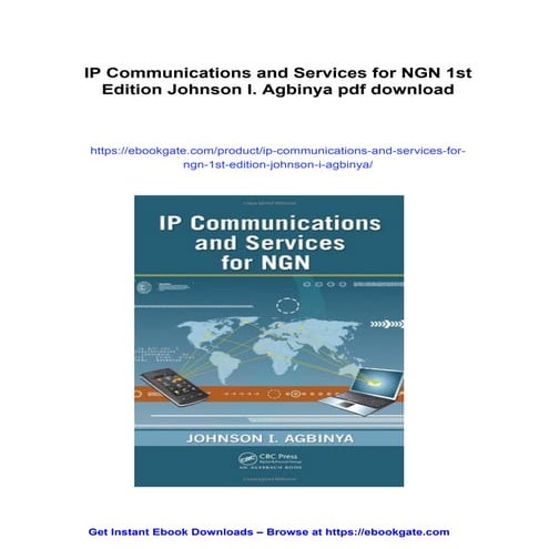 IP Communications and Services for NGN 1st Edition Johnson I. Agbinya | PDF