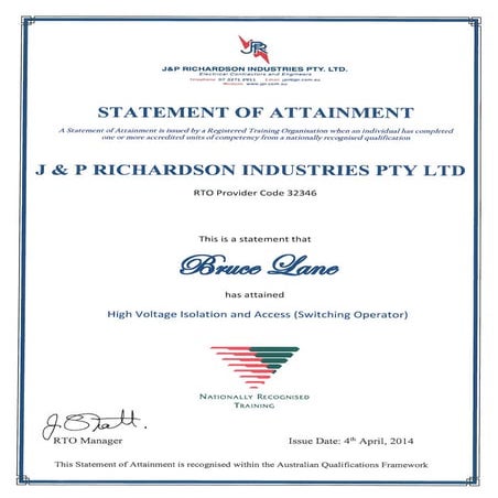 HV Electrical operator | PDF