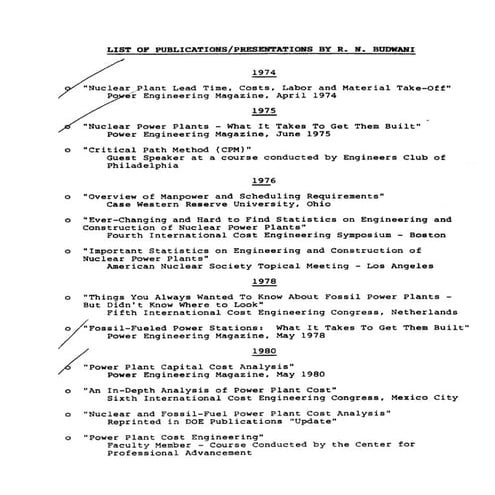 BUDWANI PUBLICATIONS & PRESENTATIONS | DOCX