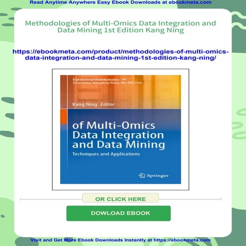 Methodologies of Multi-Omics Data Integration and Data Mining 1st Edition Kang Ning | PDF