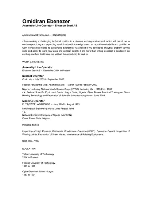 Adebayo Timothy CV | RTF