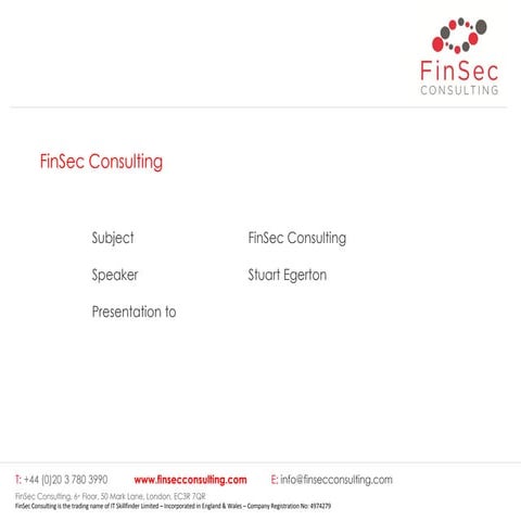 FinSec Consulting Introduction | PDF