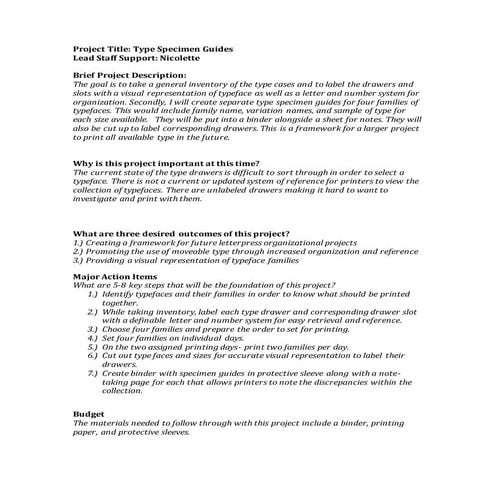 Type Specimen Guide Notes Docx