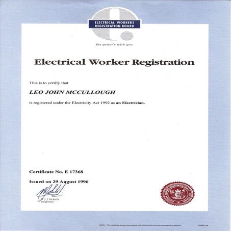 Re-Registered Electrician (NZ) 2005 | PDF