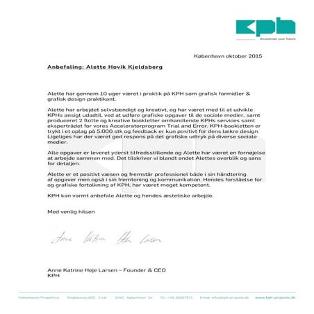 Anbefaling - Alette Hovik Kjeldsberg | PDF