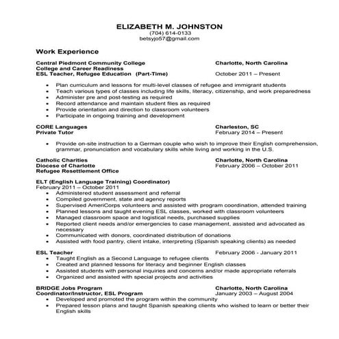Resume - ELT | PDF