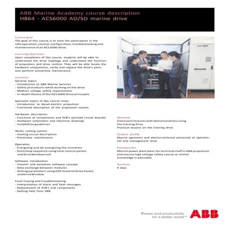 Course description H864 - ACS6000 ADSD marine drive | PDF | Technology & Computing