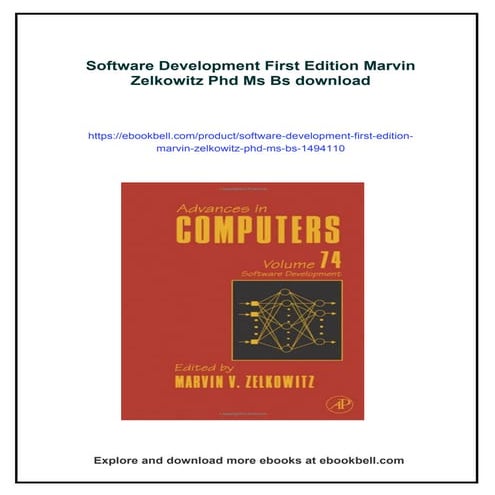 Software Development First Edition Marvin Zelkowitz Phd Ms Bs | PDF