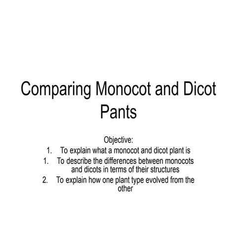 Monocots and dicots | PPT