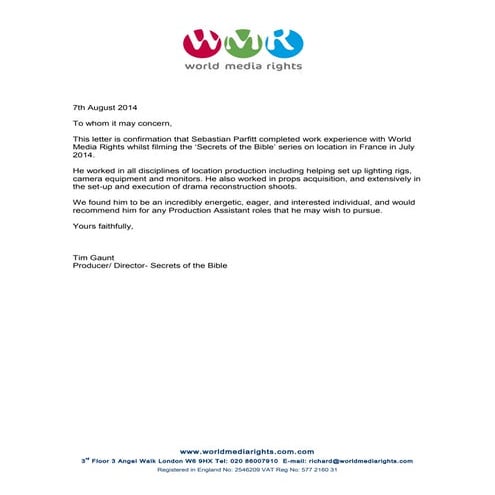 Sebastian Letter | PDF