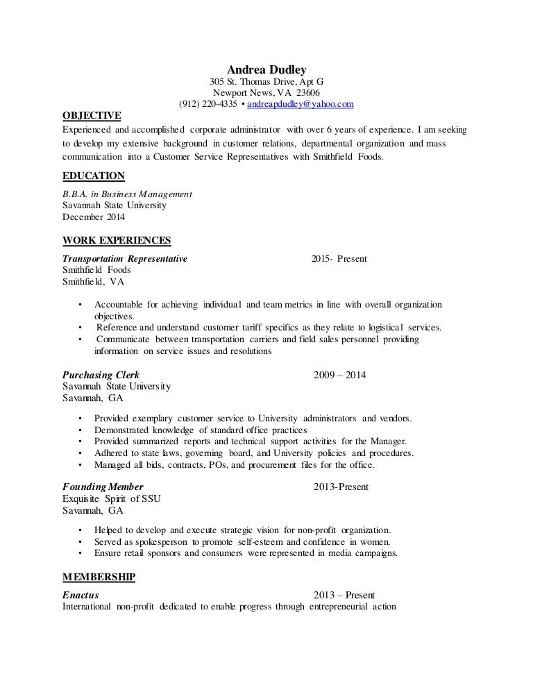 Andrea Dudley resume - 2015