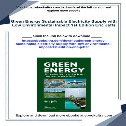 Green Energy Sustainable Electricity Supply with Low Environmental ...