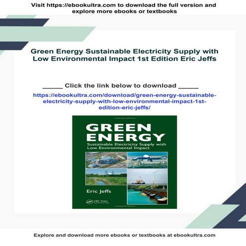 Green Energy Sustainable Electricity Supply with Low Environmental ...