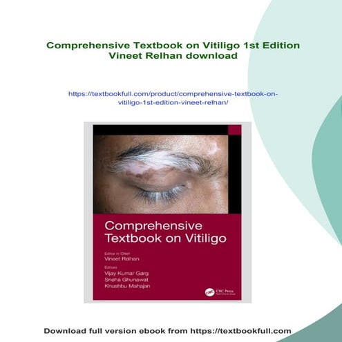Comprehensive Textbook on Vitiligo 1st Edition Vineet Relhan | PDF