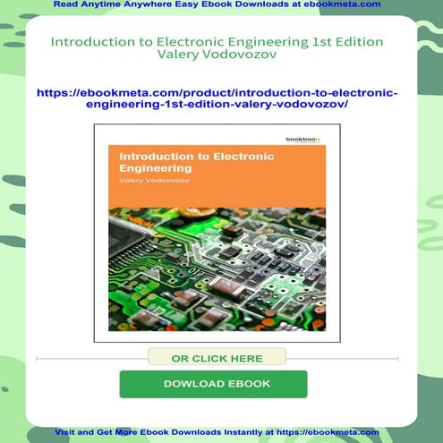 Introduction to Electronic Engineering 1st Edition Valery Vodovozov | PDF