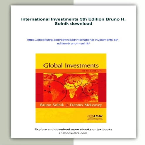 International Investments 5th Edition Bruno H. Solnik | PDF