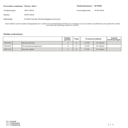 KUL - Bestuurskunde - Overheidsmanagement - Sociale ethiek | PDF ...